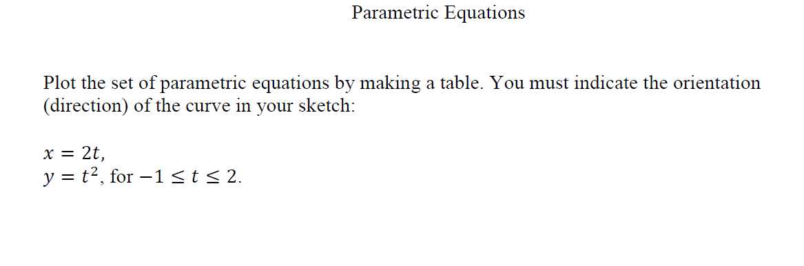 Solved Parametric Equations Plot the set of parametric | Chegg.com