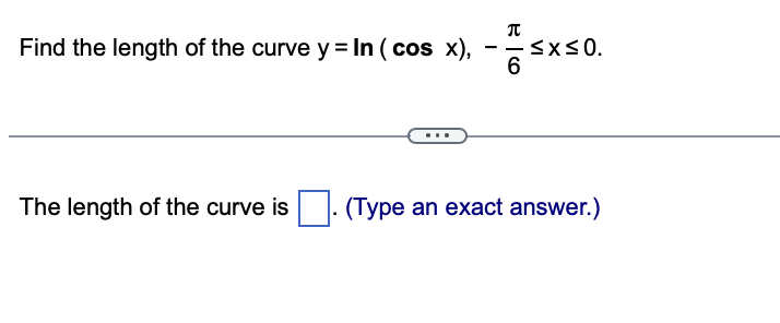 Solved Find the length of the curve \\( y=\\ln (\\cos | Chegg.com