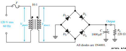 Solved Determine the peak-to-peak ripple voltage if the | Chegg.com