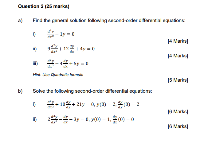 Solved Find the general solution following second-order | Chegg.com