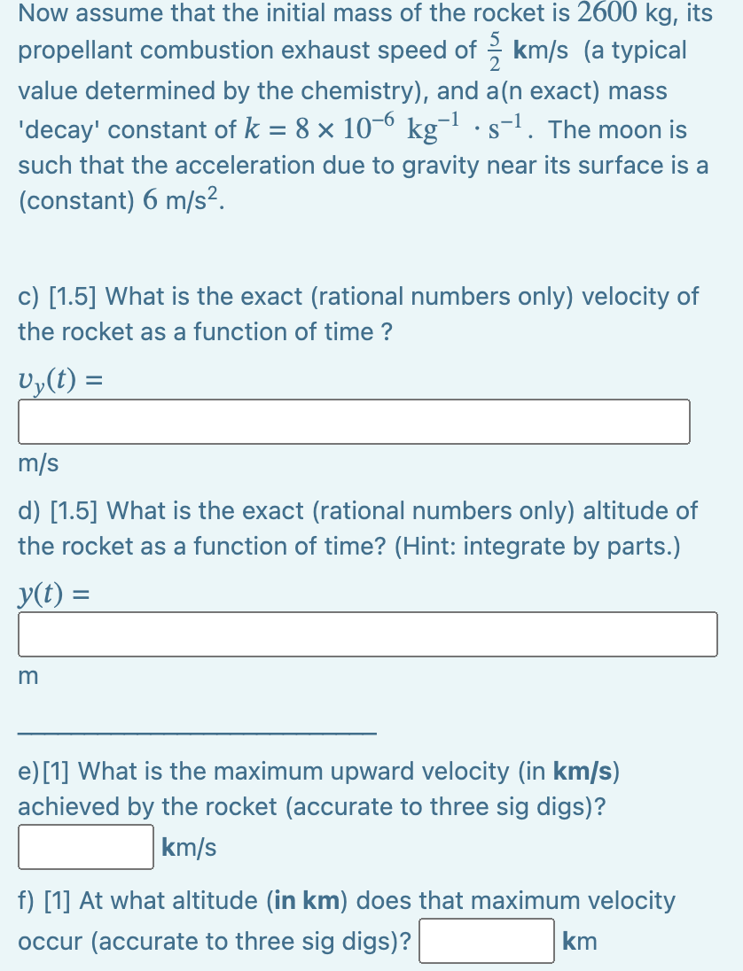 Solved A super-cool vertical rocket of initial mass m0 ' m_0 | Chegg.com