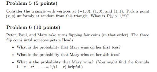 Solved Problem 5 (5 points) Consider the triangle with | Chegg.com
