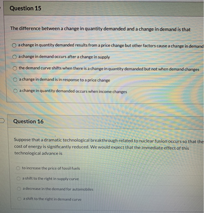 Solved Question 9 If a decrease in the price of gasoline | Chegg.com
