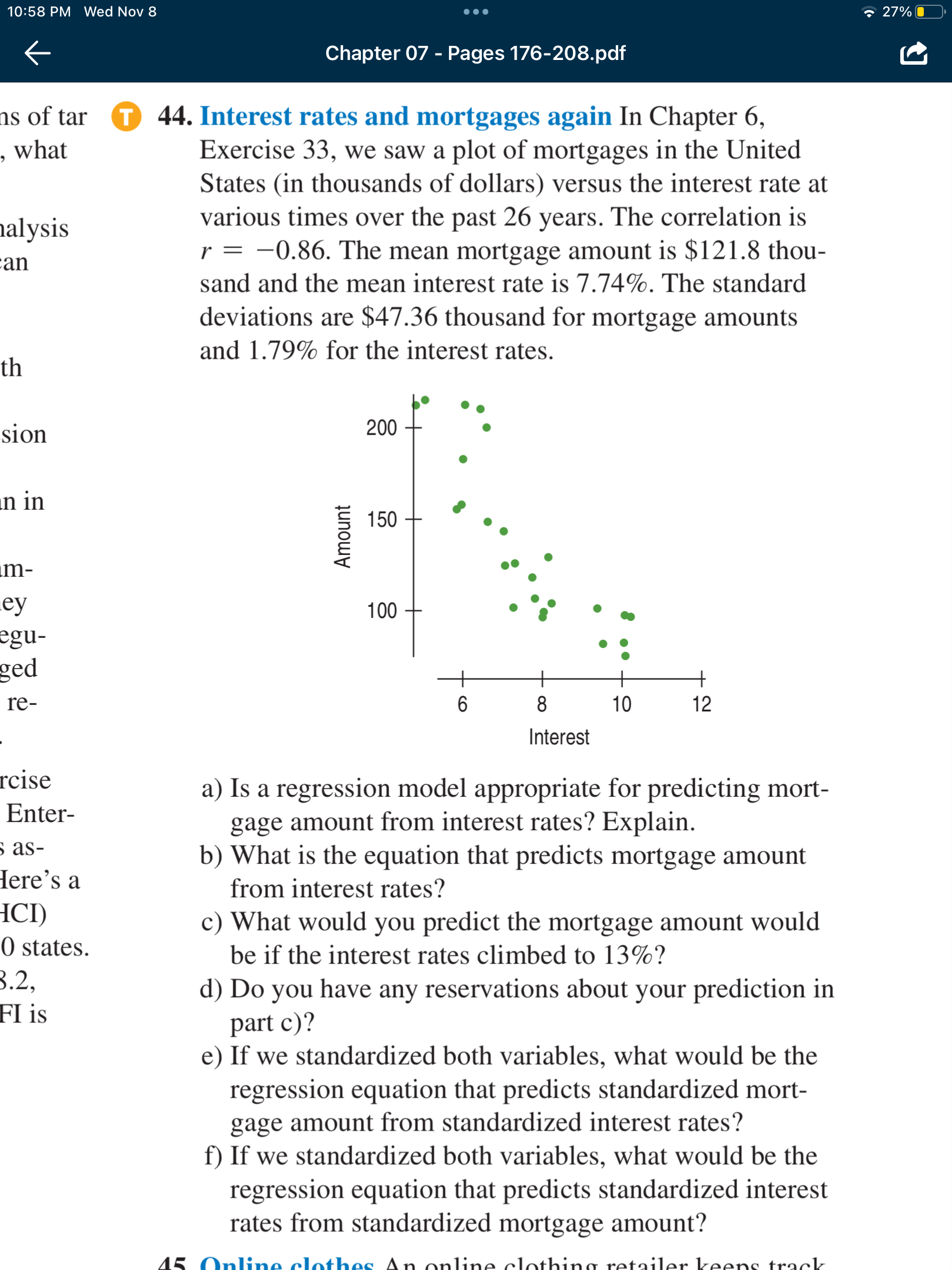 Solved 14. Interest rates and mortgages again In Chapter 6, | Chegg.com