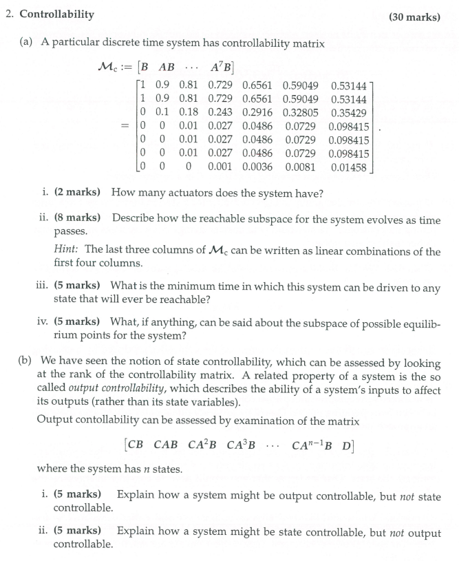 Solved Controllability A a Particular Discrete Time System