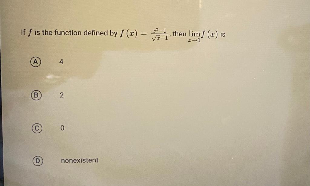 Solved If f is the function defined by f(x)=x−1x2−1, then | Chegg.com
