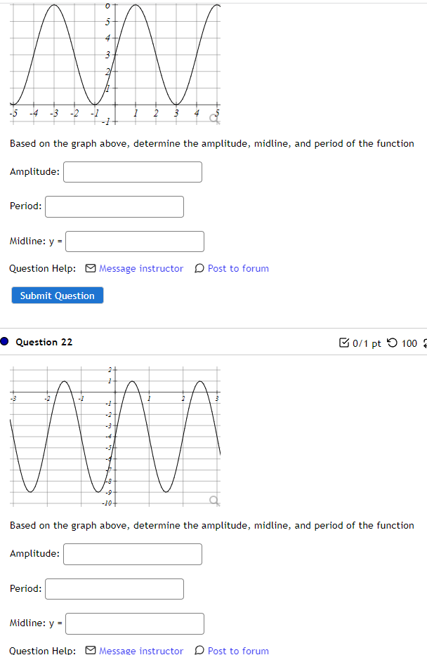 Solved Based on the graph above, determine the amplitude, | Chegg.com