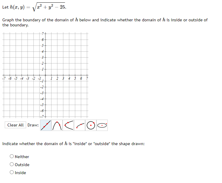 Solved Let h(x,y)=x2+y2−25 Graph the boundary of the domain | Chegg.com