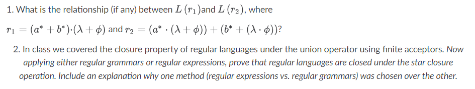 Solved 1. What is the relationship (if any) between L(r1) | Chegg.com