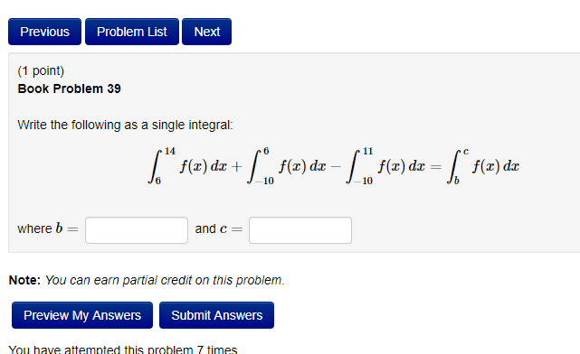 Solved Previous Problem List Next (1 point) Book Problem 39 | Chegg.com