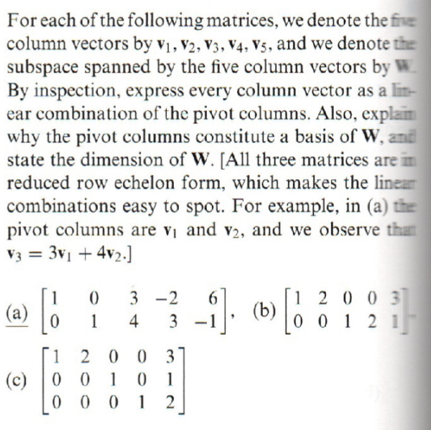Solved For each of the following matrices, we denote the | Chegg.com