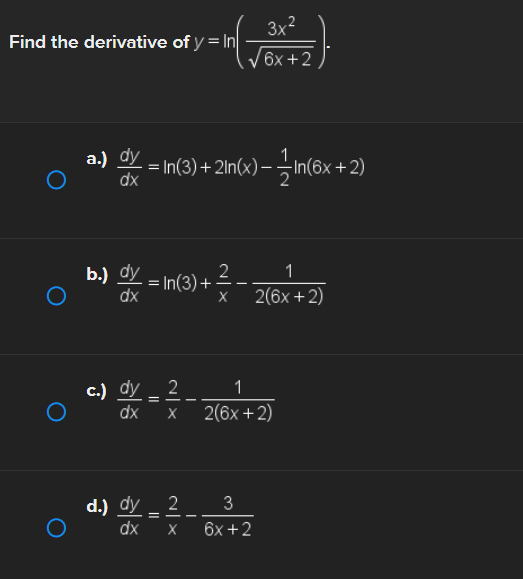 Solved Find the derivative of | Chegg.com