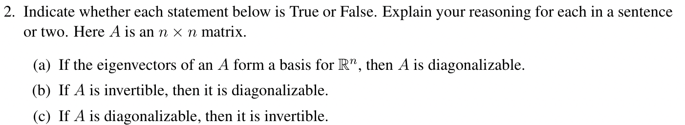 Solved 2. Indicate whether each statement below is True or | Chegg.com