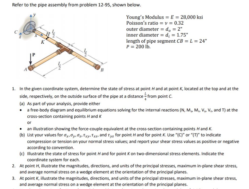 Solved Refer to the pipe assembly from problem 12-95, shown | Chegg.com