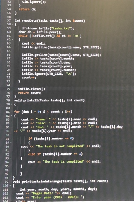 Untitled2.cpp tasks.txt project2a.cpp 1 cs162 project | Chegg.com