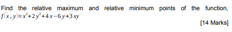 Solved Find the relative maximum and relative minimum points | Chegg.com
