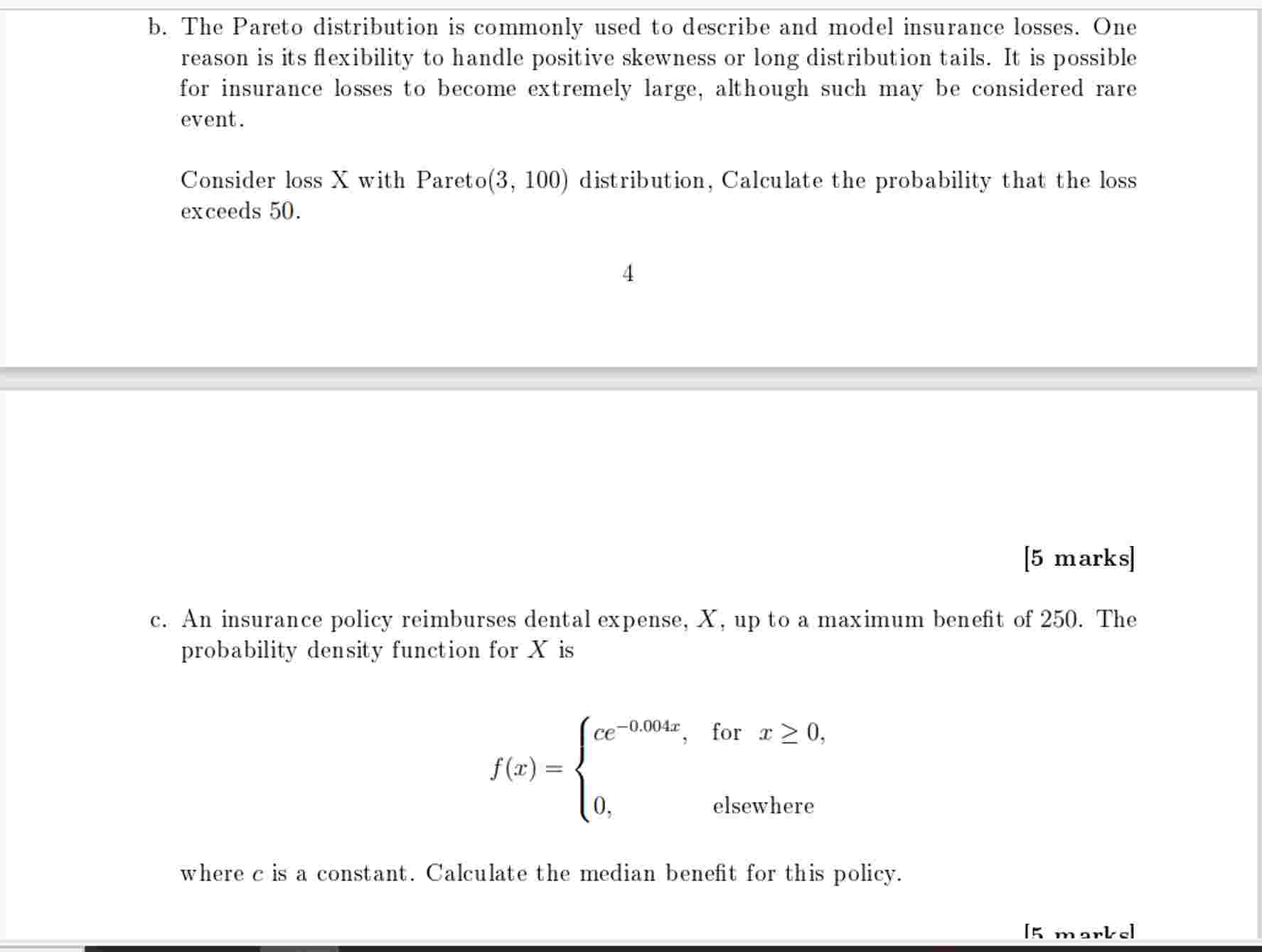 Solved b. ﻿The Pareto distribution is ﻿commonly used to | Chegg.com