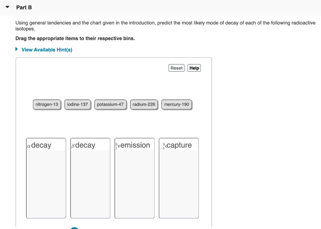 Solved Part B Using general tendencies and the chart given | Chegg.com