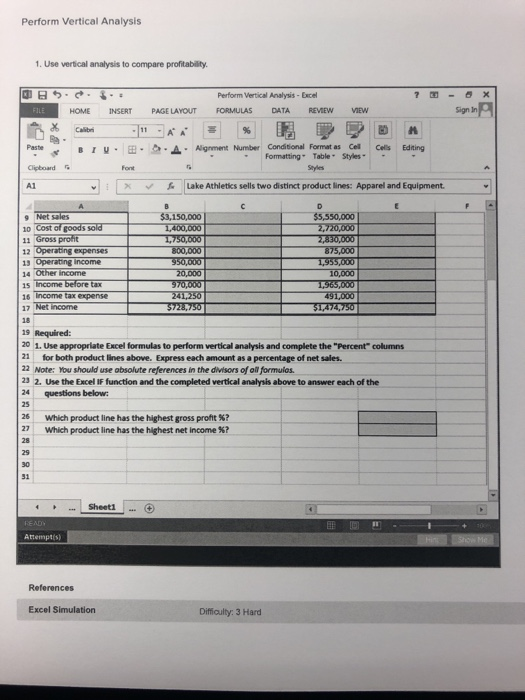 Solved Perform Vertical Analysis 1. Use vertical analysis to | Chegg.com