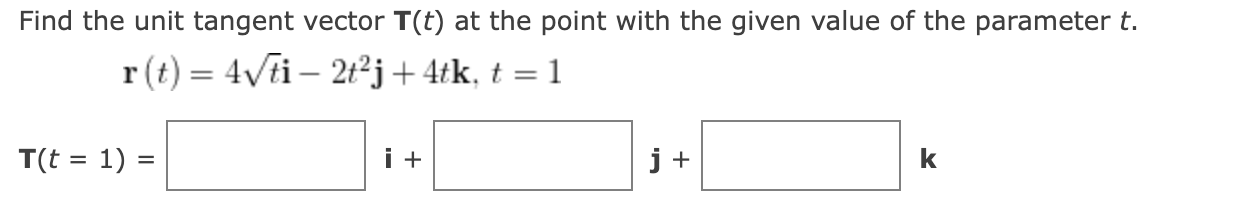 Solved Find the unit tangent vector T(t) ﻿at the point with | Chegg.com