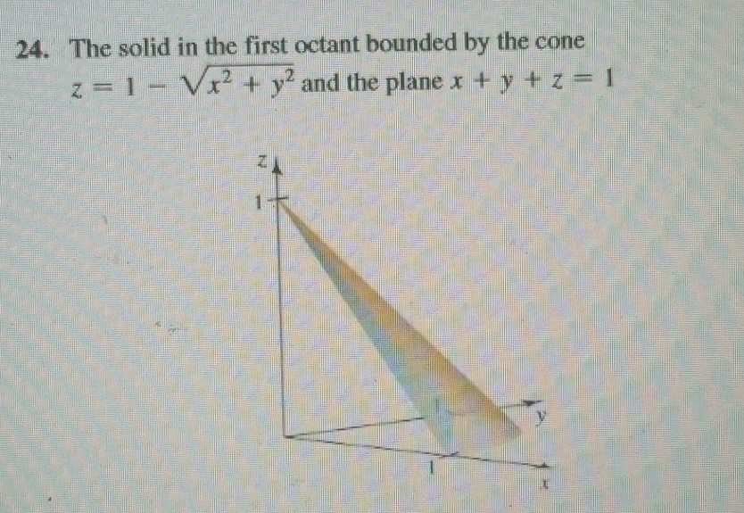 Solved The solid in the first octant bounded by the cone 2V2 | Chegg.com
