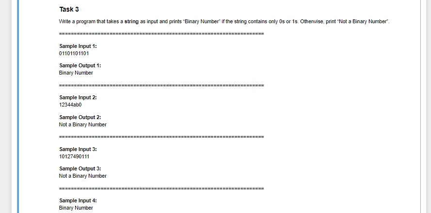 Solved Task 3 Write a program that takes a string as input | Chegg.com