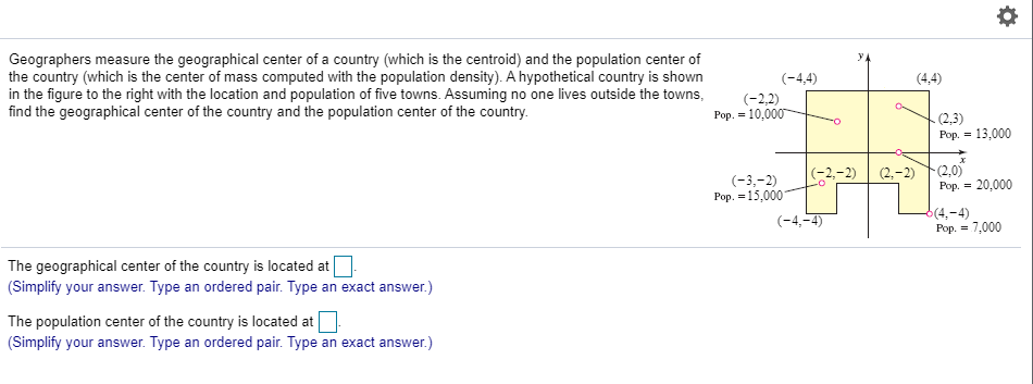 Solved Geographers measure the geographical center of a | Chegg.com