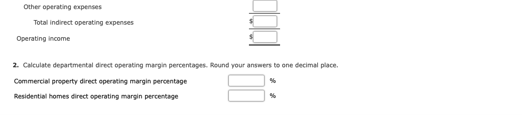 Solved Income Statement With Departmental Direct Operating | Chegg.com