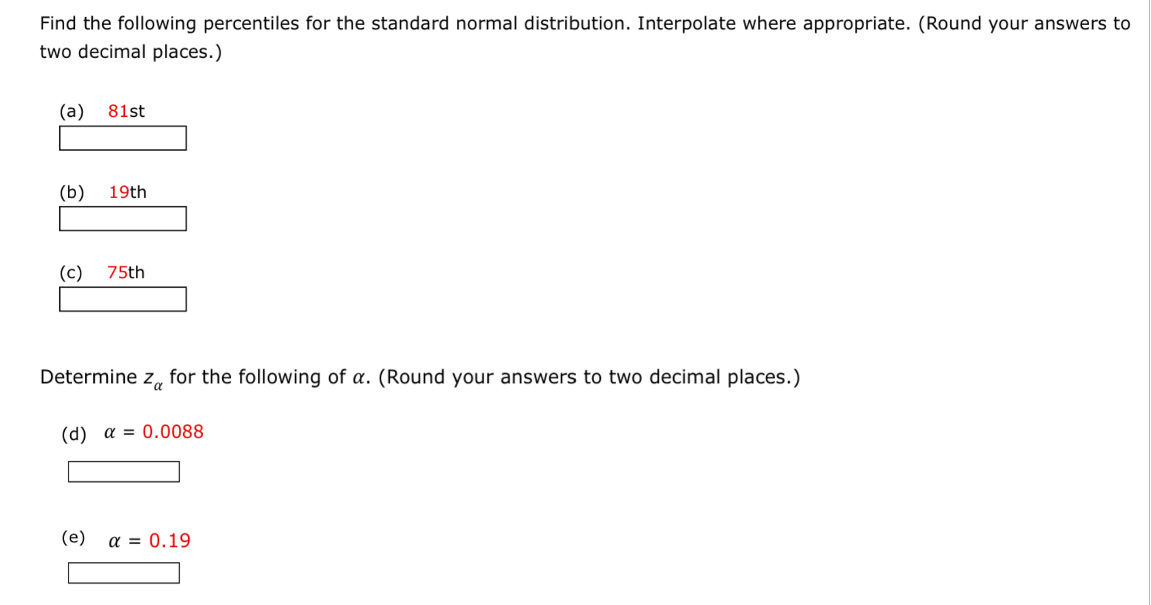 Solved Find the following percentiles for the standard | Chegg.com