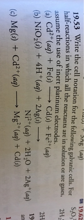 Solved Write the cell notation for the following galvanic | Chegg.com