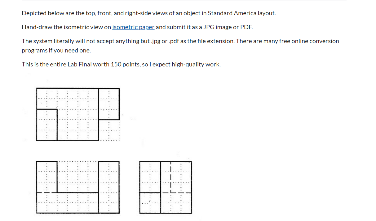 Solved Depicted below are the top, front, and right-side | Chegg.com