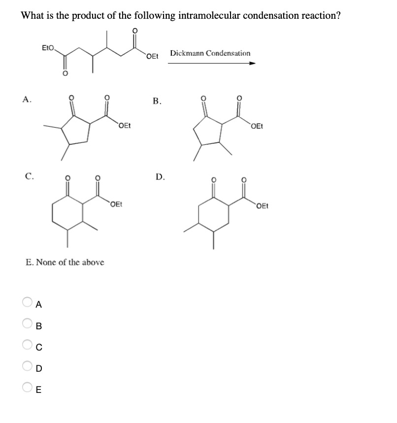 Solved What is the product of the following intramolecular | Chegg.com
