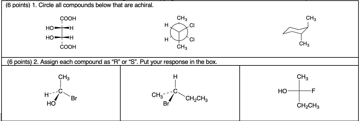 Solved | (6 points) 1. Circle all compounds below that are | Chegg.com