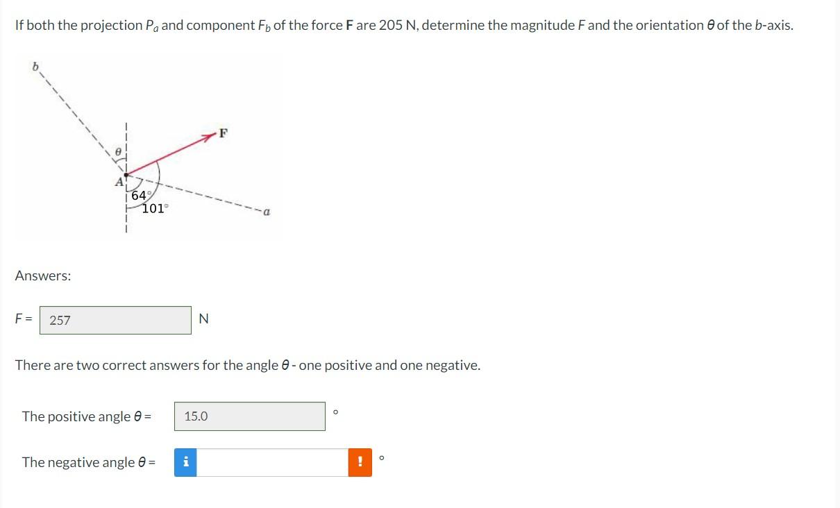 Solved If both the projection Pa and component Fb of the | Chegg.com
