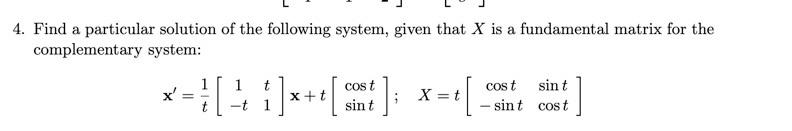Solved 4. Find a particular solution of the following | Chegg.com