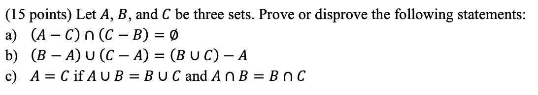 Solved Discrete Mathematics: sets and set operations please | Chegg.com