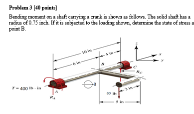 Problem 3 [40 points] Bending moment on a shaft | Chegg.com