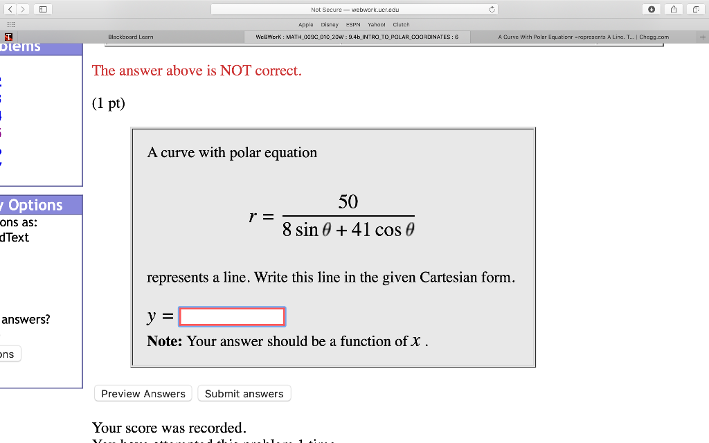 Solved Not Secure - webwork.ucr.edu Apple Disney ESPN Yahoo! | Chegg.com