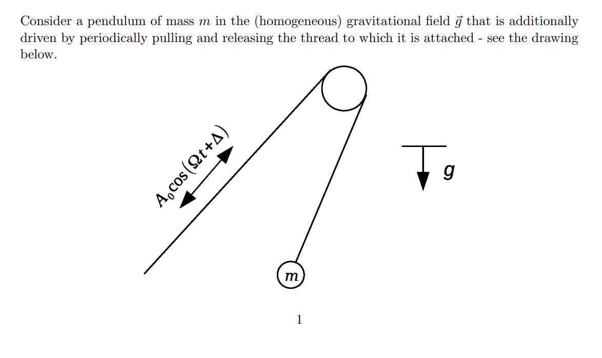 Solved Consider a pendulum of mass m in the (homogeneous) | Chegg.com