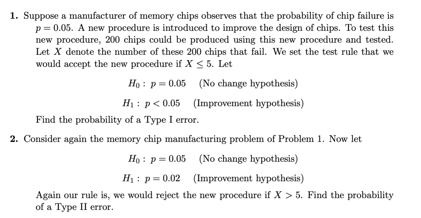 Solved Suppose a manufacturer of memory chips observes that | Chegg.com