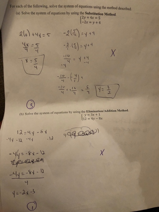 Solved or each of the following, solve the system of | Chegg.com