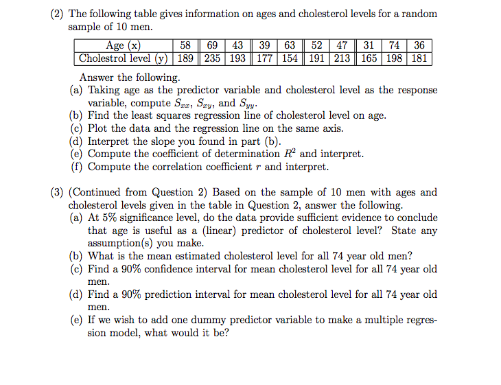 (2) The following table gives information on ages and | Chegg.com