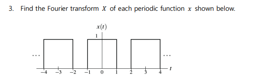 Solved 3. Find the Fourier transform X of each periodic | Chegg.com