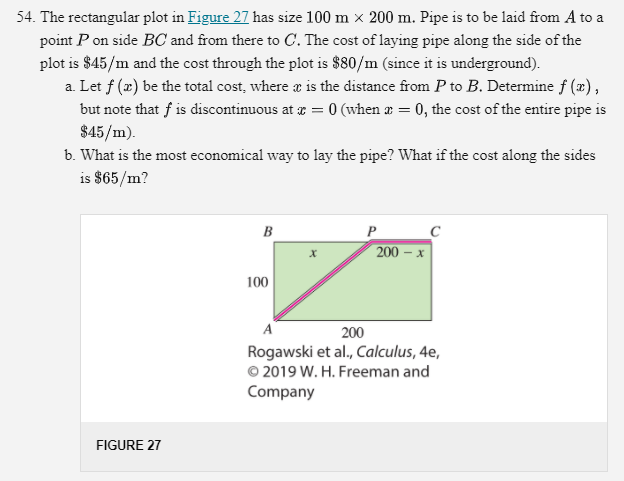 Solved 54. The rectangular plot in Figure 27 has size 100 m | Chegg.com