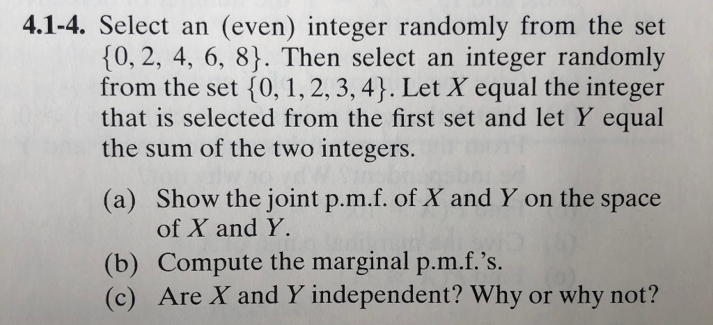 Solved 41 4 Select An Even Integer Randomly From The Set
