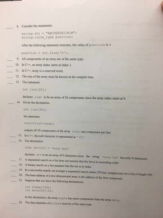 Solved 8. Consider the statements string str "ABCDEFGHIJKLM" | Chegg.com