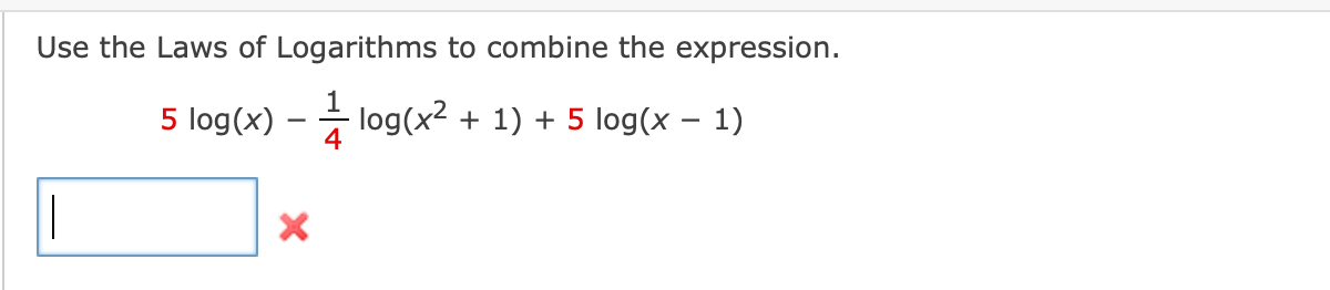 Solved Use the Laws of Logarithms to combine the expression. | Chegg.com