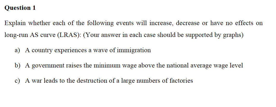 Solved Question 1 Explain whether each of the following | Chegg.com