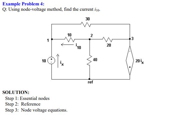 Solved Example Problem 4: Q: Using node-voltage method, find | Chegg.com