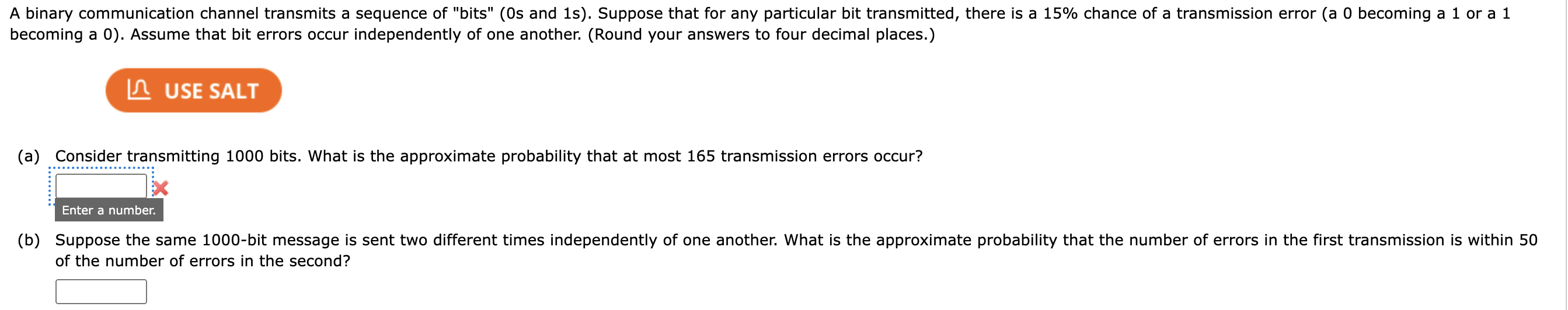 Solved becoming a 0). Assume that bit errors occur | Chegg.com